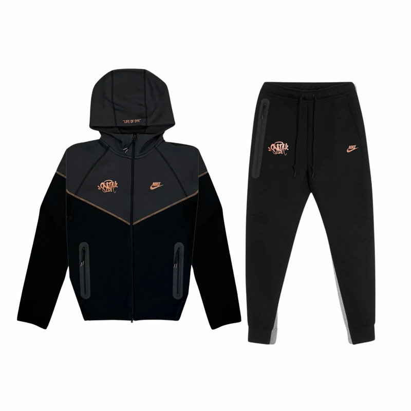 CENTRAL CEE X NIKE TECH FLEECE SET - BLACK, ANTHRACITE, METALLIC RED B